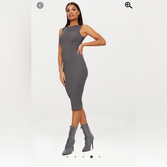 PrettyLittleThing | Dresses | Prettylittlething Basic Charcoal Grey ...